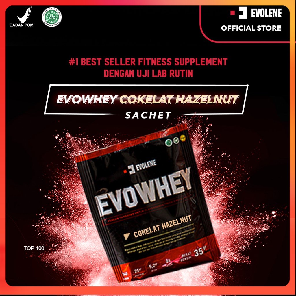 Jual Evowhey Hazelnut SACHETAN - Suplemen fitness Minuman Protein ...