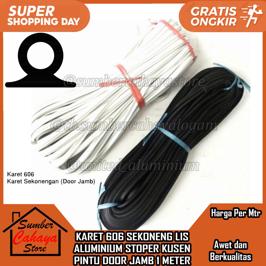 Jual KARET LIST BULAT STOPER KUSEN PINTU JENDELA ALUMINIUM 606 PANJANG ...