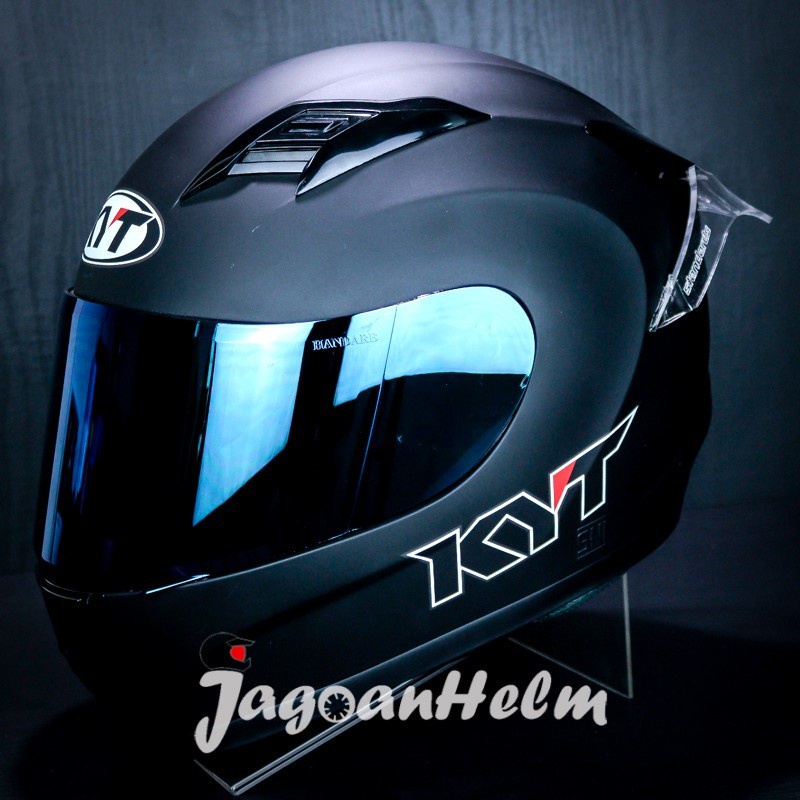 Jual HELM KTY R10 SOLID Black Doff PAKET GANTENG / helm pria keren ...