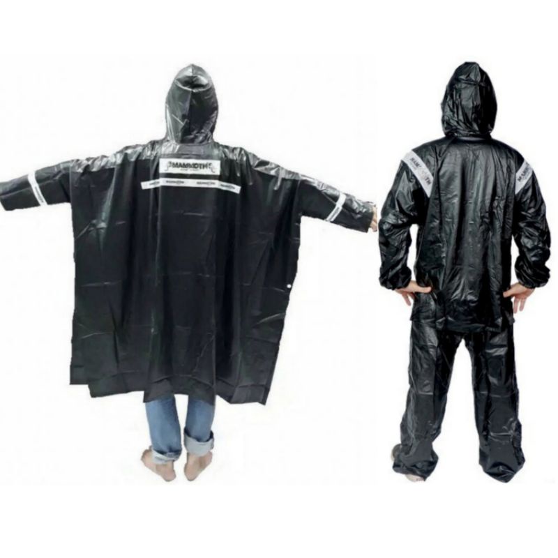 Jual Jas Hujan Mammoth Black Ponco Lengan dan Jaket Celana Hitam by Penguin's Isi Tangan Pria ...