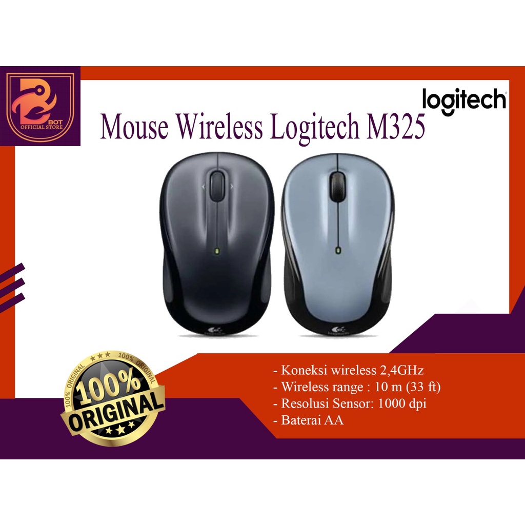 Jual Logitech M325 Wireless Mouse Hitam Perak Original Garansi Resmi ...