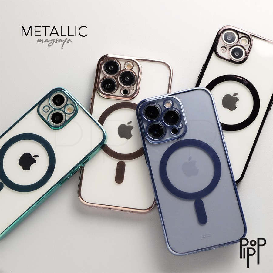 Jual (2) Metallic Magsafe - Fullcover Softcase for iPhone 11 11PRO 11PROMAX 12 13 MINI PRO ...