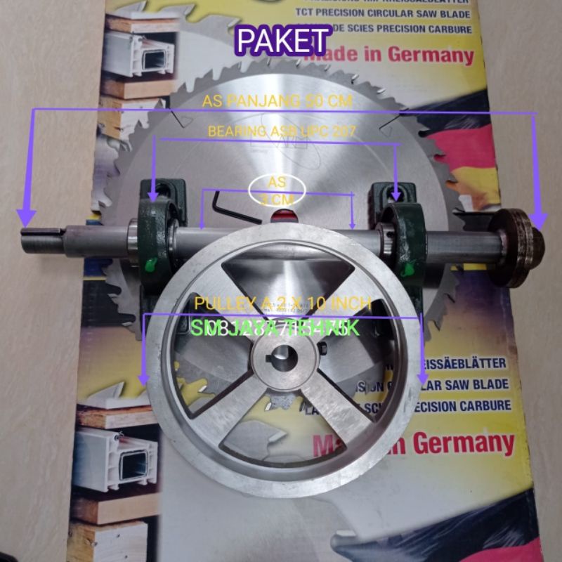 Jual Paket gergaji serkel circle circular saw AKM TCT 24IN 24 T+ As 50 ...