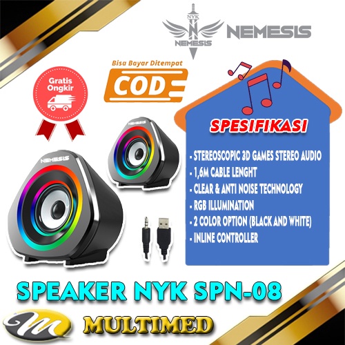 Jual Speaker Gaming NYK SPN-08 Falcon Stereo With RGB Illumination Light | Shopee Indonesia