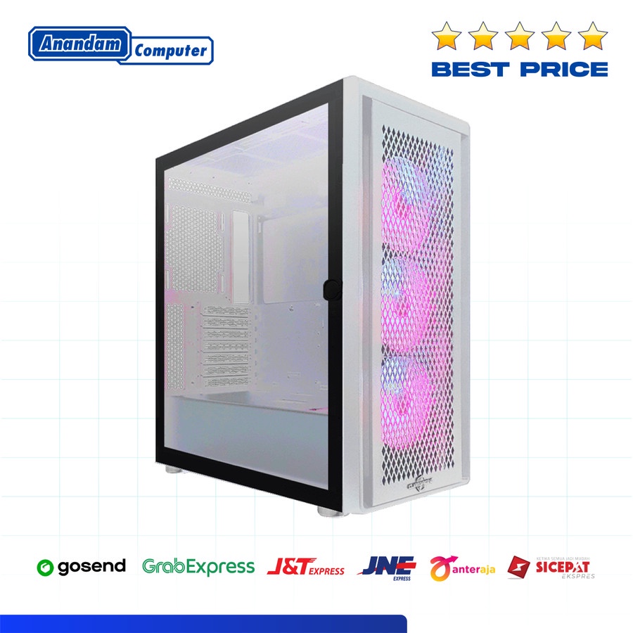 Jual CUBE GAMING STALLA White - ATX - Vertical GPU Support Gaming Case | Shopee Indonesia