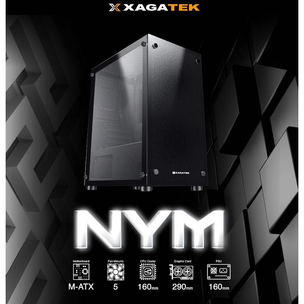 Jual Xagatek NYM - Tempered Glass Mid-Tower m-ATX Gaming Case | Shopee ...