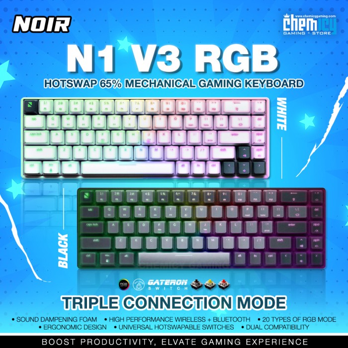 Jual NOIR N1 V3 65% HOTSWAP WIRELESS BLUETOOTH MECHANICAL GAMING ...