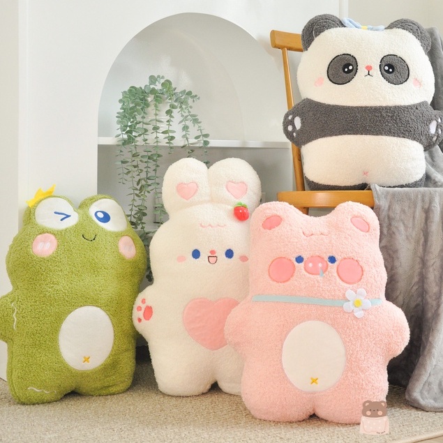Jual BALMUTLUCU | Bantal Selimut Balmut Fluffy Animals Bunny Frog Piggy ...
