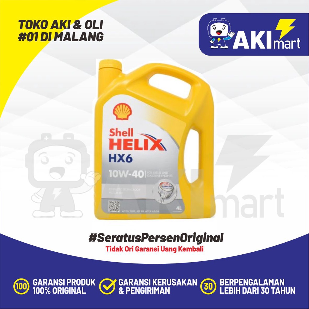 Jual Shell Helix HX6 10W40 API Service SNPLUS 4 Liter Oli Mobil ...