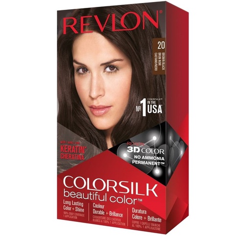 Jual Hair Colorsilk 20 Brown Black Revlon box kemasan | Shopee Indonesia