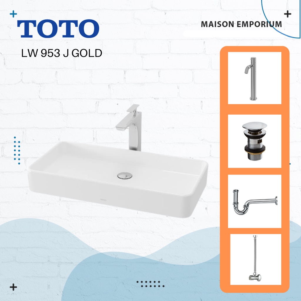Jual PAKET WASTAFEL TOTO LW953J GOLD/ SET WASHTAFEL LW 953 TINGGAL ...
