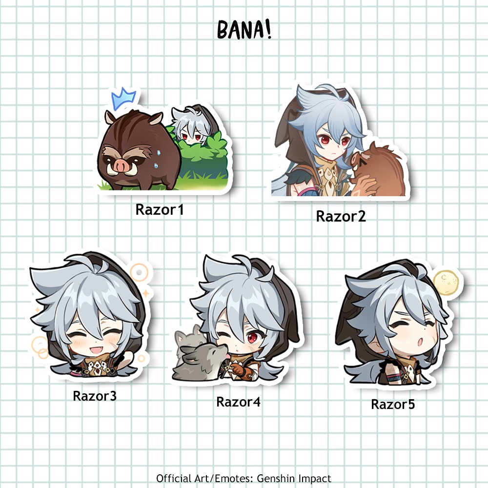 Jual Stiker RAZOR Genshin Impact Sticker Anime Waterproof Bijian | BANA ...