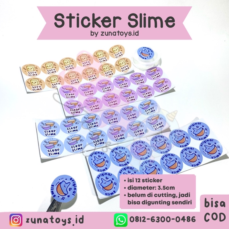 Jual Sticker Slime / Label Slime / Sticker Untuk Slime (12pc) | Shopee ...