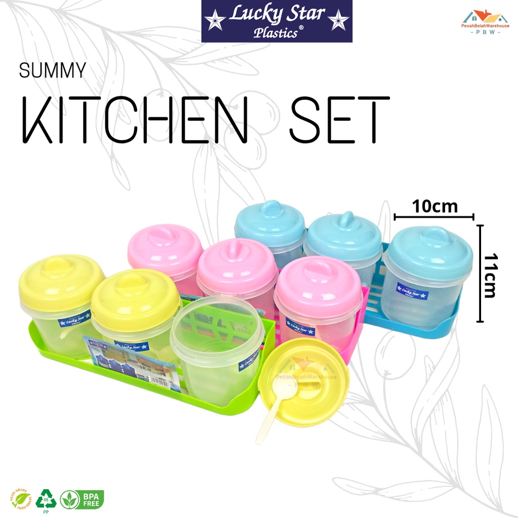 Jual Tempat Bumbu / Wadah Bumbu / Kitchen Set Summy Lucky Star | Shopee ...