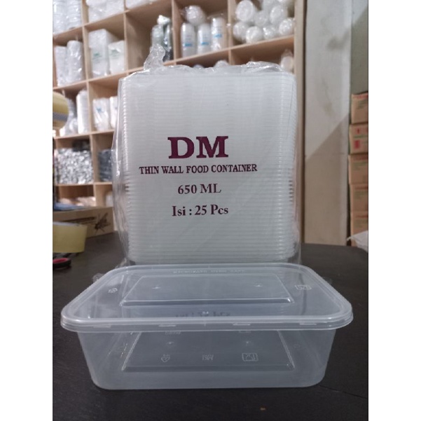 Jual thinwall box DM container 650ml isi 25pcs | Shopee Indonesia