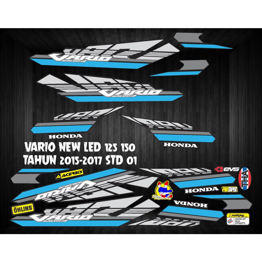 Jual STIKER STRIPING DECAL VARIO NEW LED 125/150 TAHUN 2015-2017 STD 01 | Shopee Indonesia