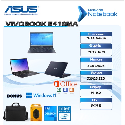 Jual ASUS L410MA N4020 RAM 4GB 320GB SSD 14"FHD WINDOWS 11 | Shopee ...