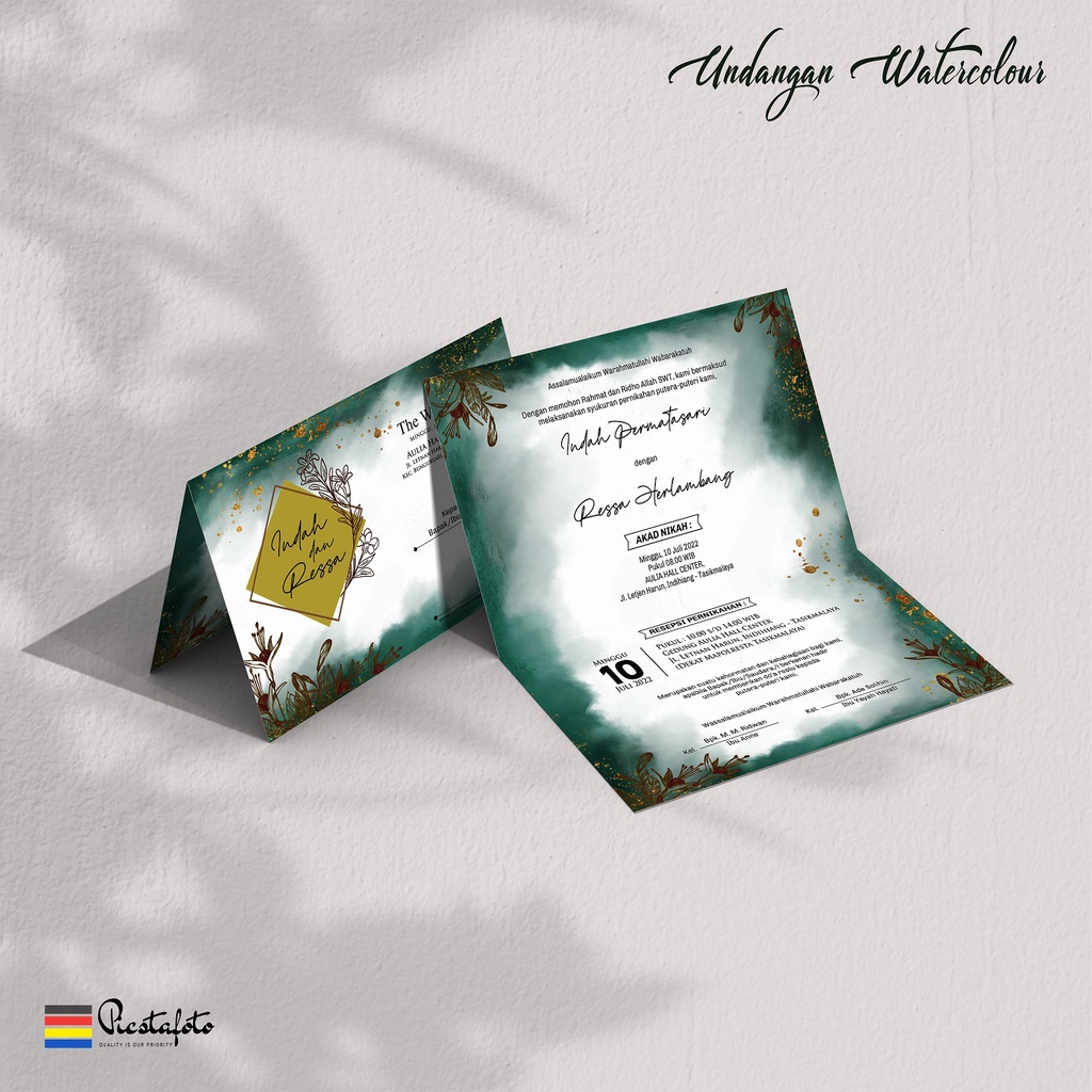 Jual Undangan Resepsi Pernikahan - Undangan Watercolour 004 | Shopee ...