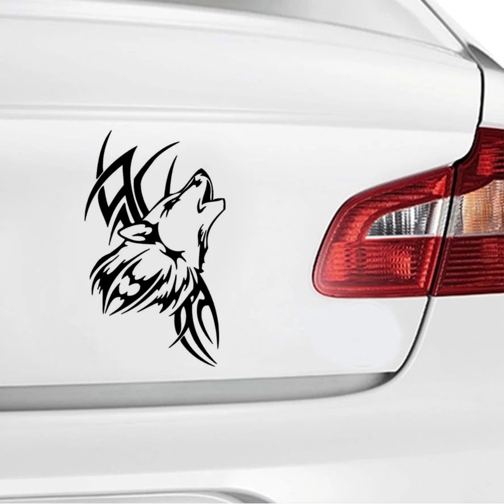 Jual STIKER SERIGALA MENGAUM TOP CUTTING STICKER MOBIL WOLF ROAR ...