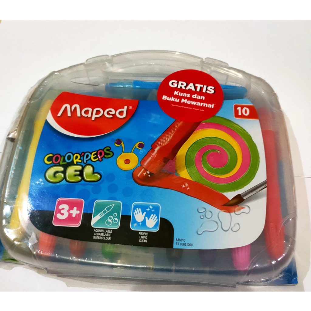 Jual MAPED CRAYON GEL (free bukumewarnain &kuas) | Shopee Indonesia