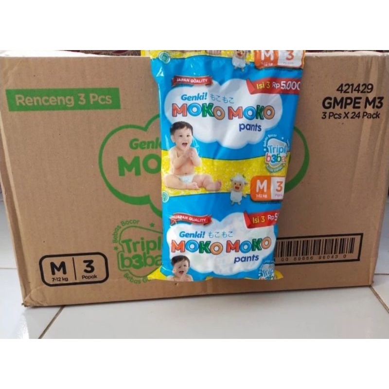 Jual Genki Moko Moko Ukuran M renceng isi 3 x 24 pack | Shopee Indonesia