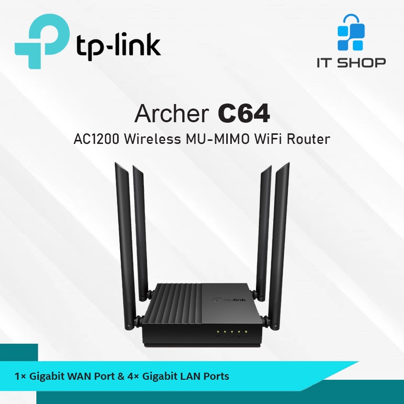 Jual TP-Link TPLINK Archer C64 AC1200 Wireless MU-MIMO WiFi Router ...