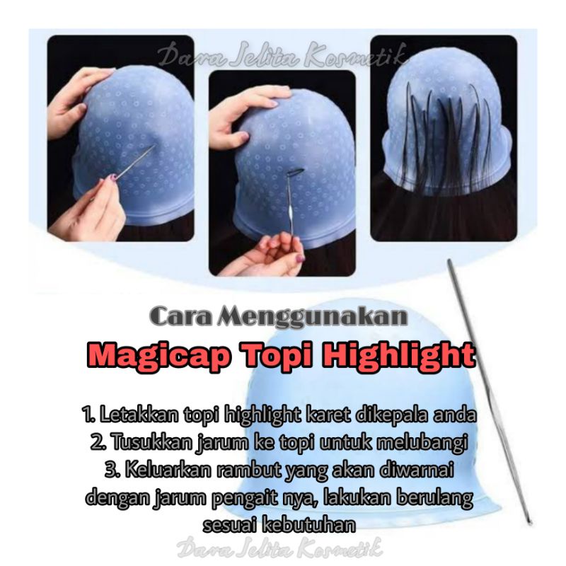 Jual DARA Topi Highlight Rambut Karet Silikon + Pengait Besi | Magicap ...