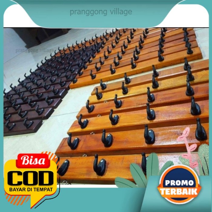 Jual HANGER KAYU / KAPSTOK KAYU / GANTUNGAN KAYU MULTIFUNGSI - 3 ...