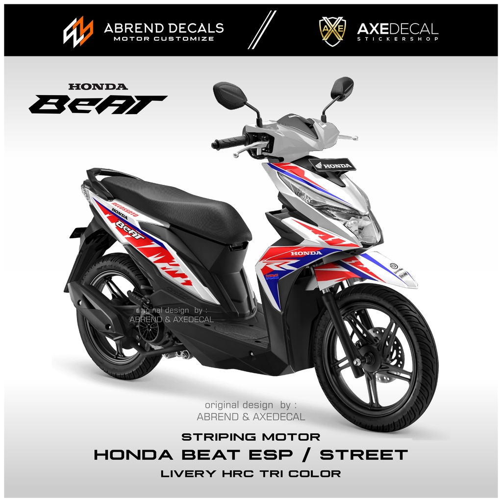 Jual STRIPING BEAT ESP FIREBLADE TRI COLOR / STIKER MOTOR BEAT STREET ...