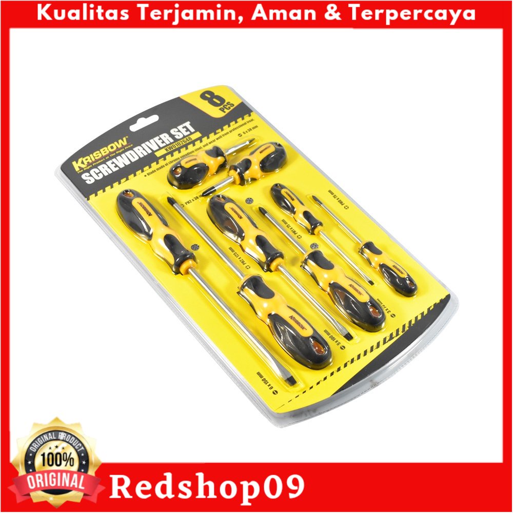 Jual Krisbow Set 8 Pcs Obeng Plus & Minus - Kuning | Shopee Indonesia