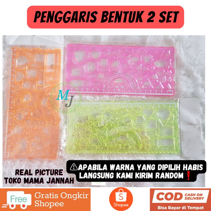 Jual Penggaris Bentuk Set Penggaris Lengkap Kreasi Motif | Shopee Indonesia