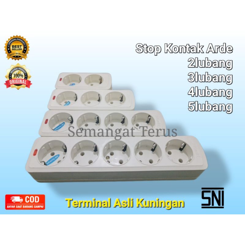 Jual Stop kontak Arde 2,3,4,5 lubang Asli Terminal Kuningan SNI/Stop ...