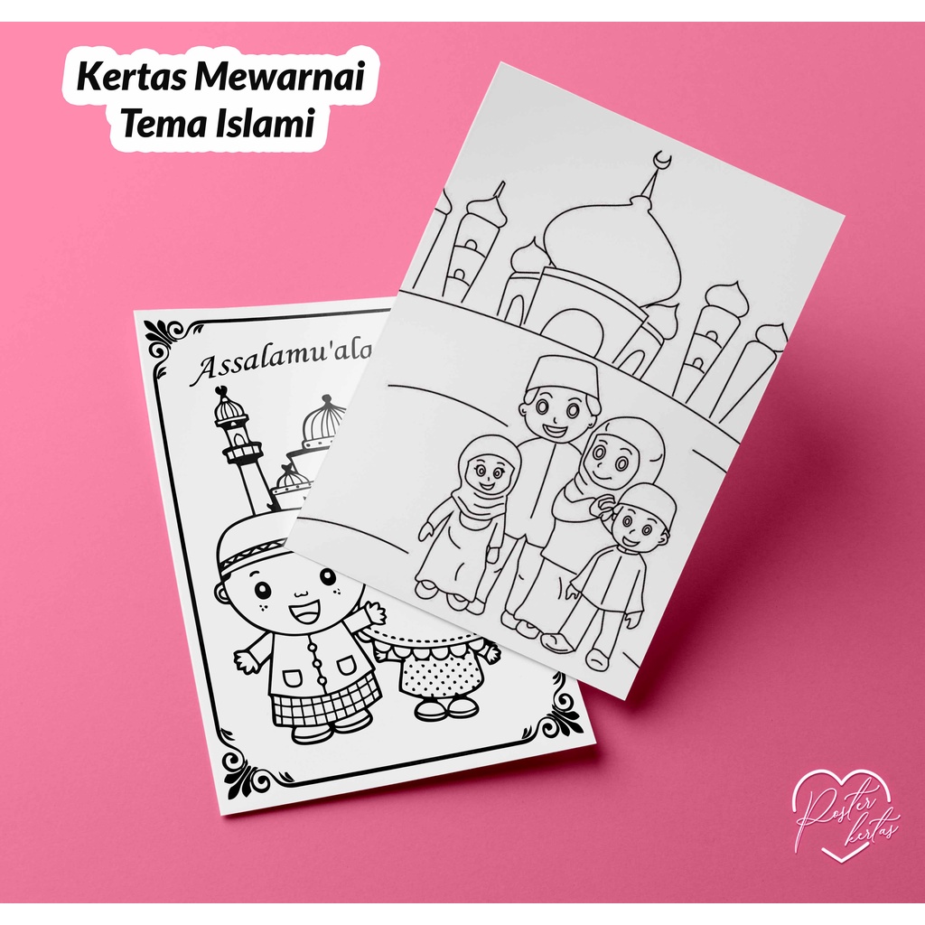 Jual LEMBAR SKETSA KERTAS GAMBAR BELAJAR MEWARNAI COLOURING ANAK TK ...