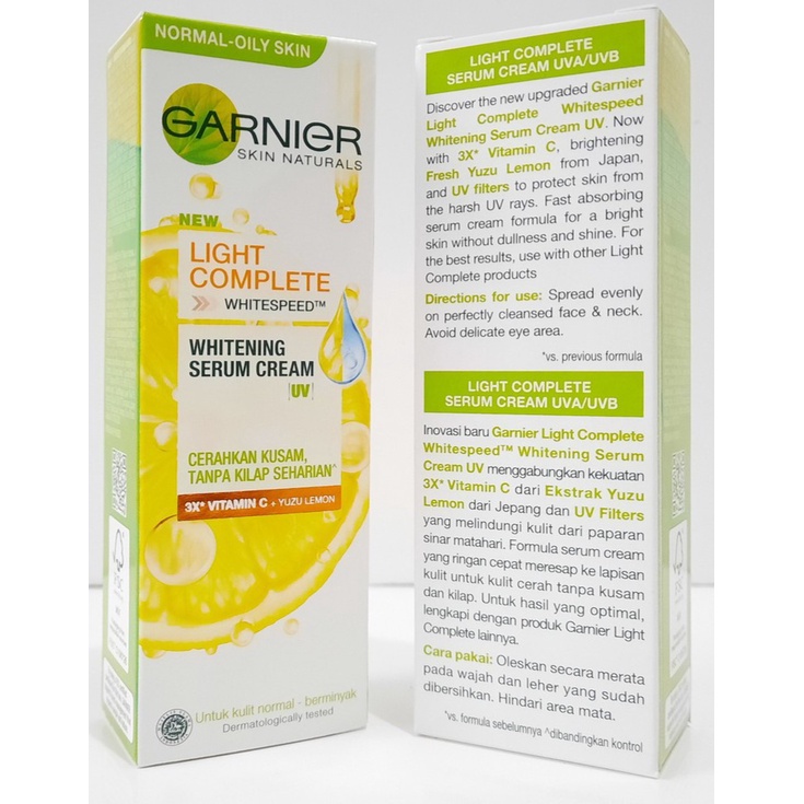 Jual [20 ml/40 ml] Garnier Krim Siang Malam Light Bright Complete ...
