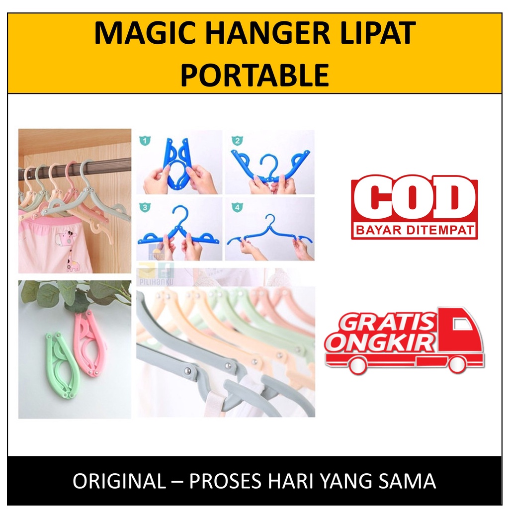 Jual Magic Hanger Gantungan Baju Lipat Serbaguna Multifungsi Gantungan Baju Portable Untuk ...