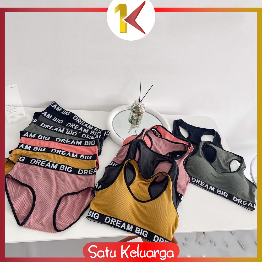 Jual SK-P404 Bra Set Celana Dalam Wanita BH Sport Bra Push Up Gym Fitness Senam Zumba Joging ...