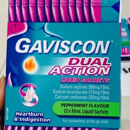 Jual Gaviscon Liquid Dual Action 10ml 12 sachets Original Aussie Obat ...