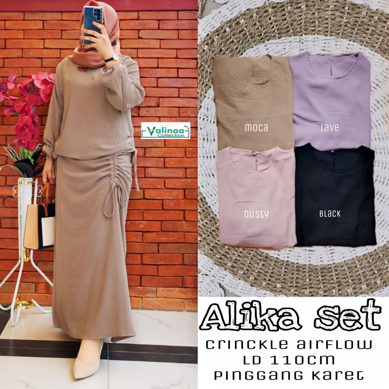 Jual BAJU SETELAN WANITA ALIKA SET CRICLE AIRFLOW LD 110 SETELAN KASUAL ...