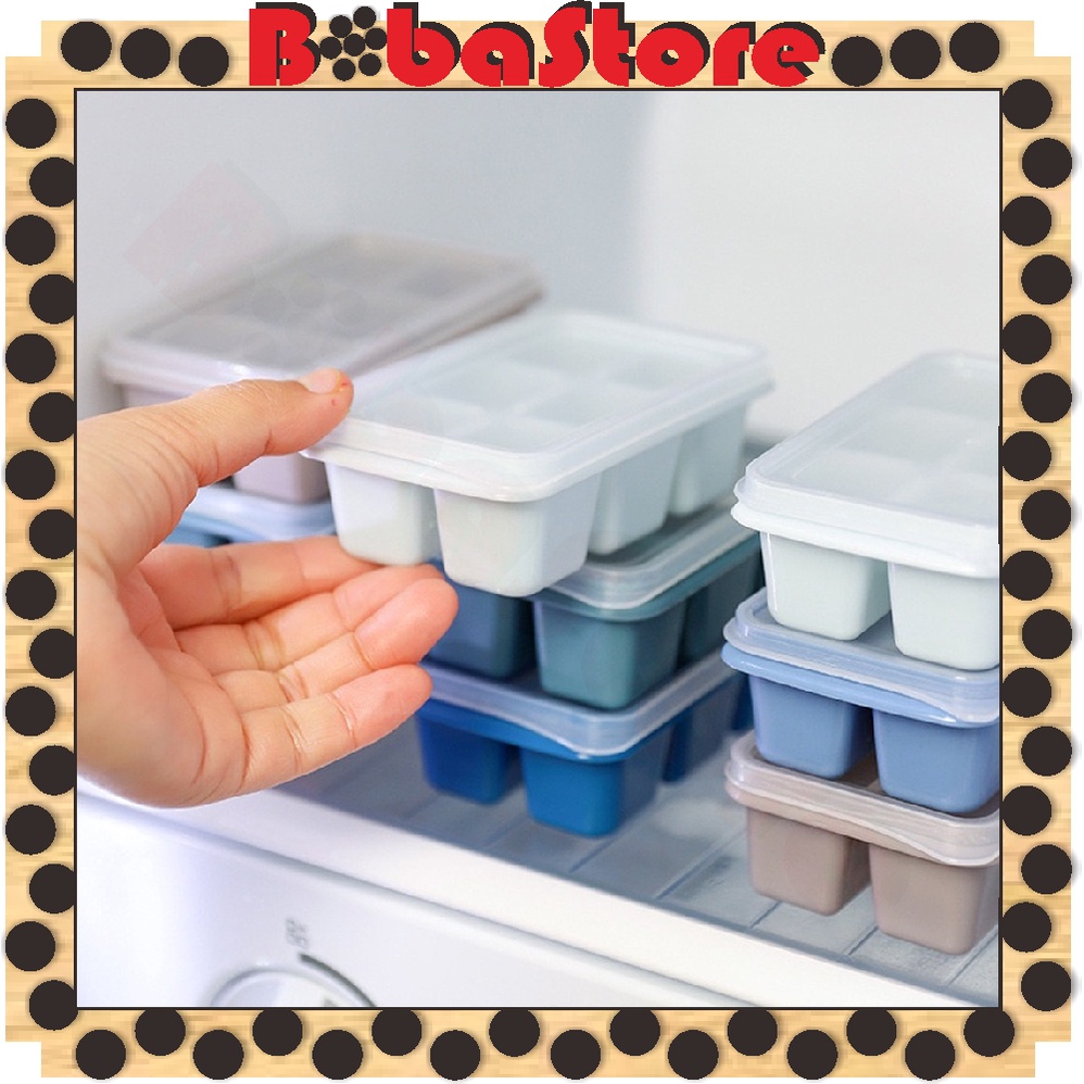 Jual ⭐Bobastore⭐ Cetakan Es Batu 6 Sekat Dengan Tutup / Cetakan Es Batu ...
