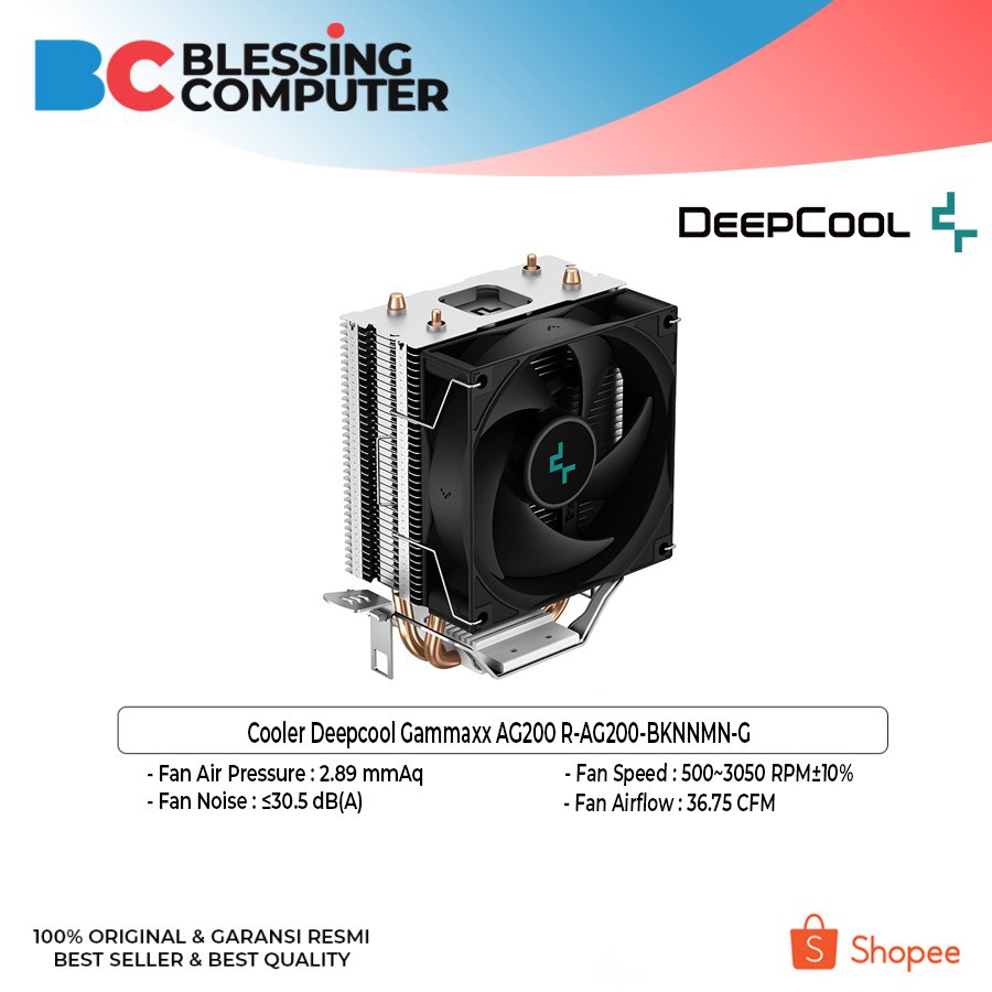 Jual Cooler Deepcool Gammaxx AG200 R AG200 BKNNMN G | Shopee Indonesia