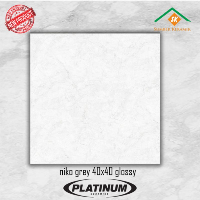 Jual KERAMIK LANTAI 40X40 NIKO GREY / PLATINUM / GLOSSY | Shopee Indonesia