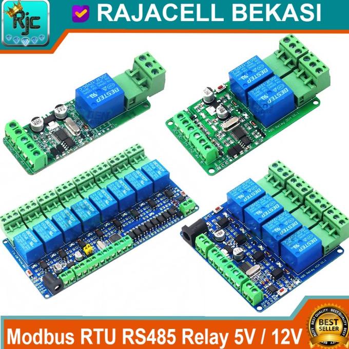 Jual Modbus RTU RS485 Relay Module 5V 12V 1 2 4 8 Channel TTL ...