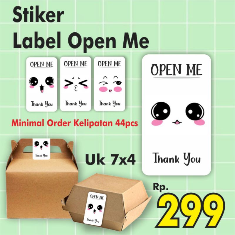 Jual Stiker Label Open Me/Kemasanan/Makanan/Produk | Shopee Indonesia