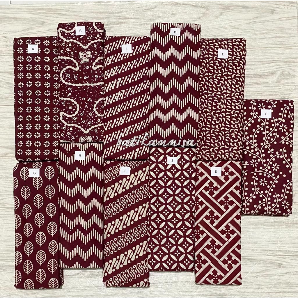 Jual kain batik cap 1 warna ( maroon ) | Shopee Indonesia