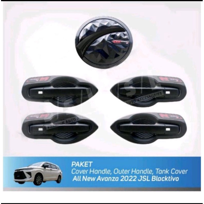 Jual AVANZA 22 2022 2025 Paket Outer + Handle Pintu + Tutup Bensin Hitam Doff Blacktivo jsl ...