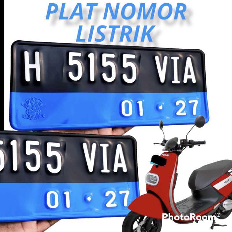 Jual Plat murah plat motor listrik warna hitam dan biru | Shopee Indonesia