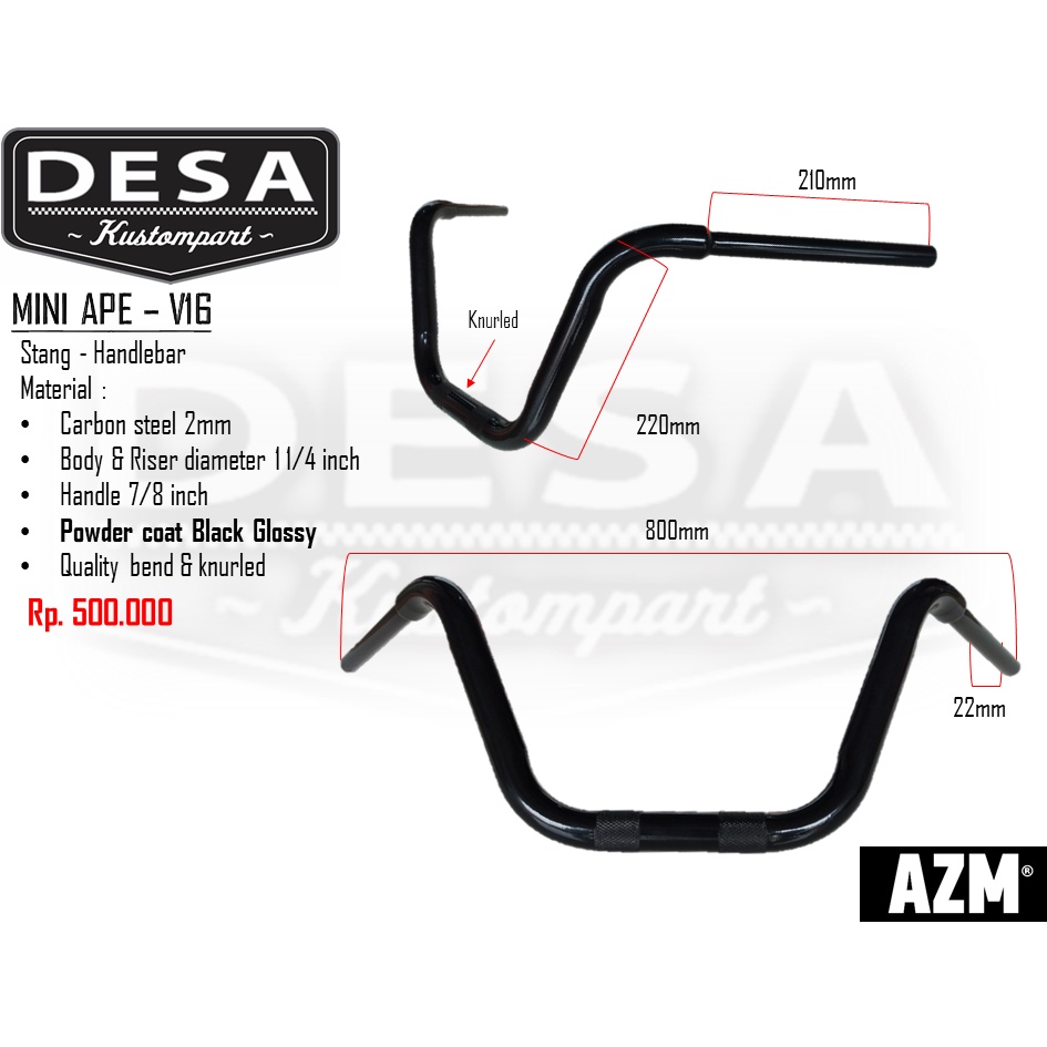 Jual Stang Custom Stang Motor Stang Chopper Bobber Stang SM V16 Mini ...