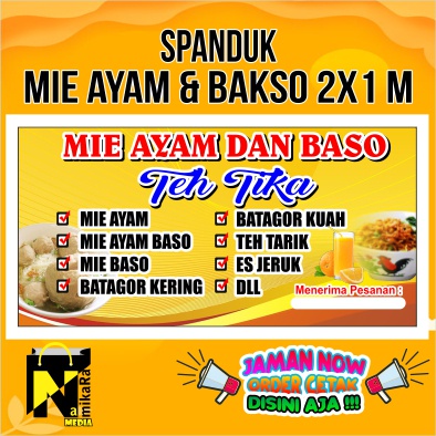 Jual Spanduk banner backdrop Mie Ayam Dan Baso murah bisa custom ...