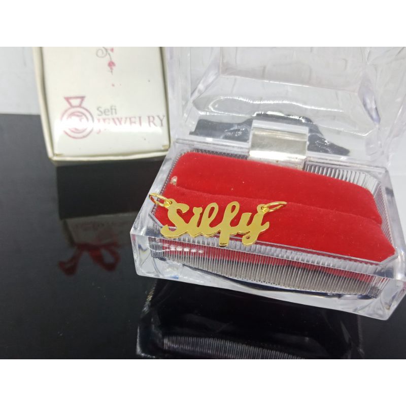 Jual Liontin Custom Nama Emas Tengahan Asli Liontin Saja Bebas Request ...