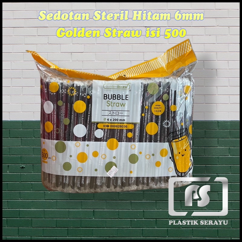 Jual Sedotan Golden Straw 6mm Steril Hitam Runcing isi 500 pcs | Shopee ...